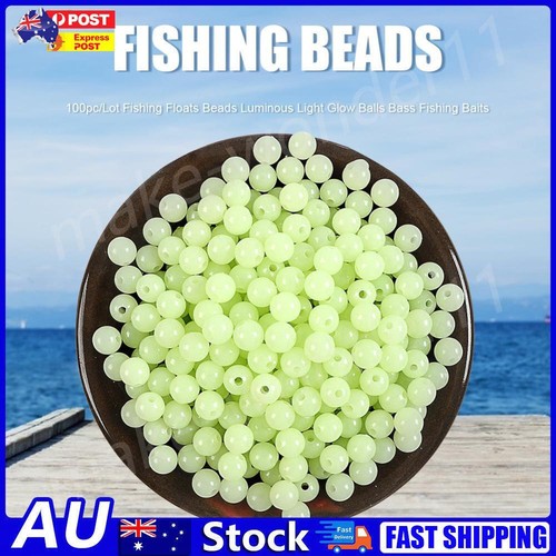 100pc/Lot Fishing Floats Beads Luminous Light Glow Balls Fishing Bait ...