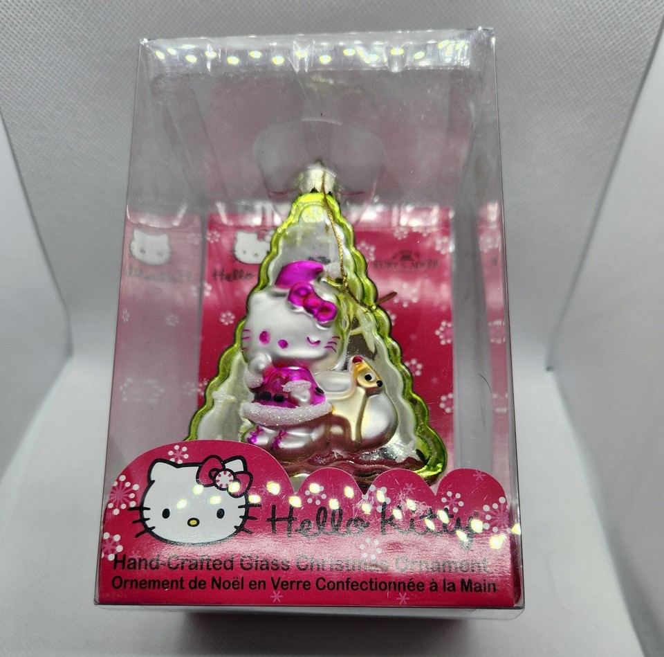 Santa Hello Kitty Glass Kurt Adler Ornament 2008 Christmas Tree And ...