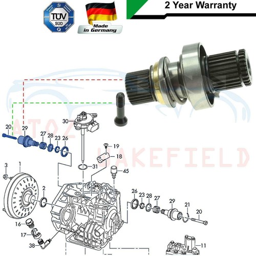 FOR VW TRANSPORTER T5 2.5 TDi RIGHT AUTOMATIC DRIVESHAFT ADAPTOR STUB ...