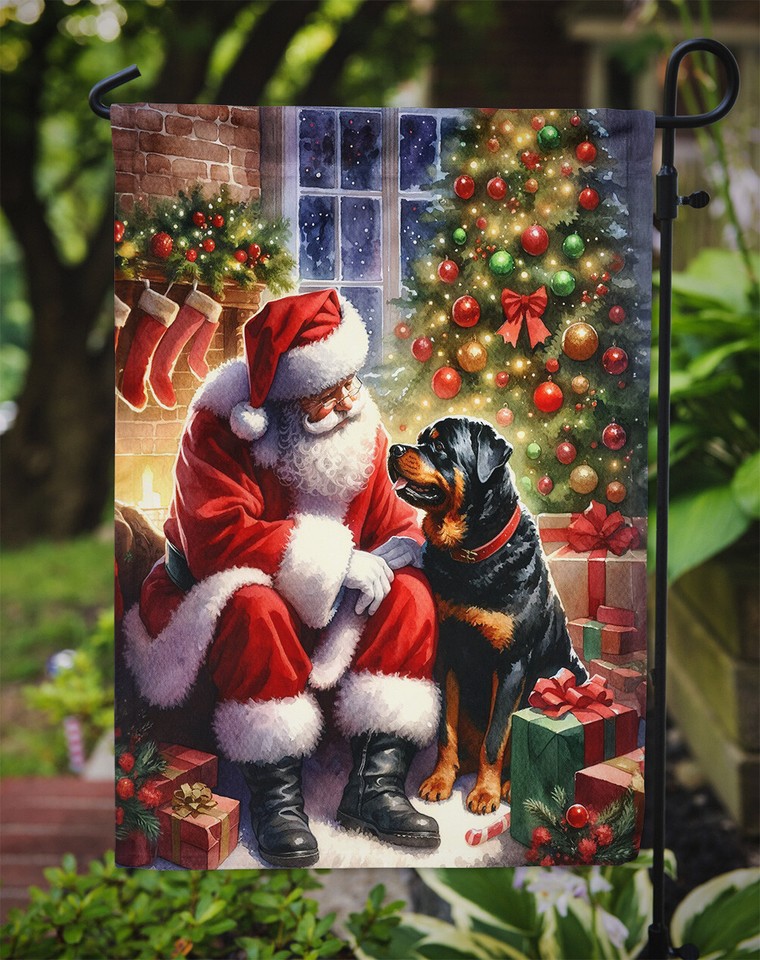 Rottweiler and Santa Claus Christmas Flag Garden Size DAC4151GF | eBay