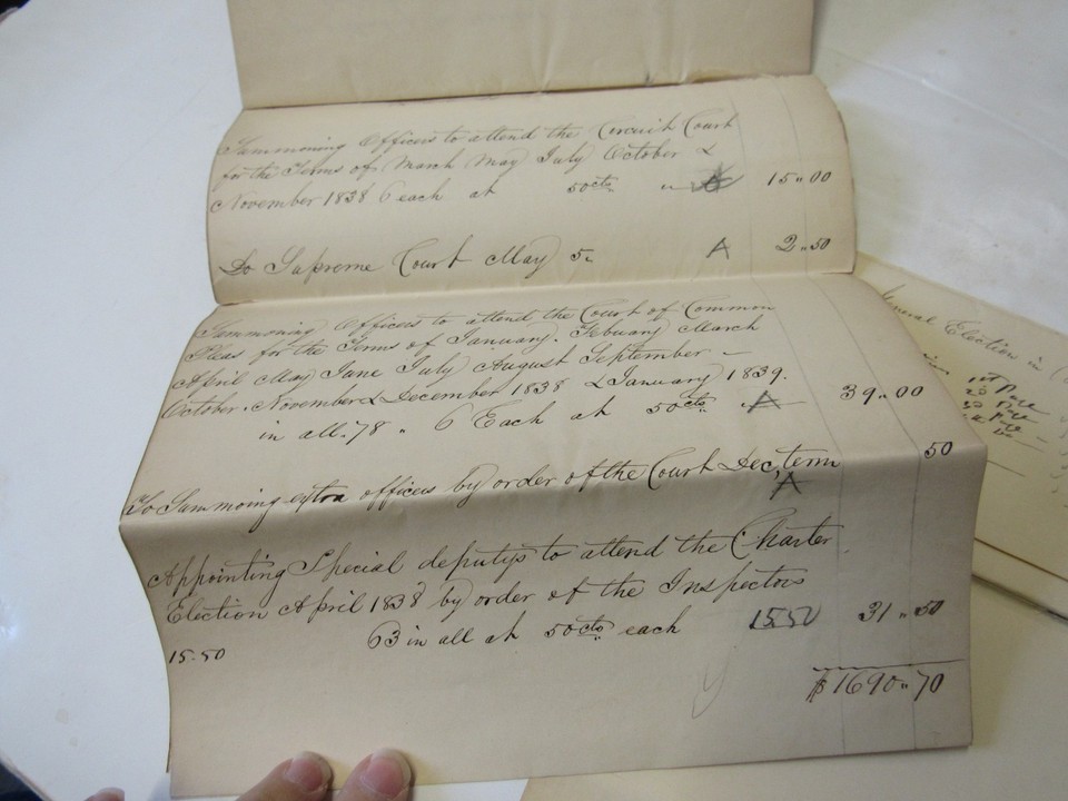 1838 Expense Account NY Sheriff Elections Trials Newspaper Ads ...