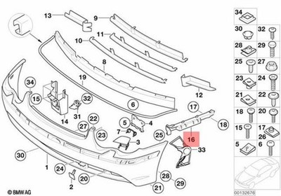 Genuine BMW E65 E66 E67 Trim Bumper Mount Central Left Front OEM ...
