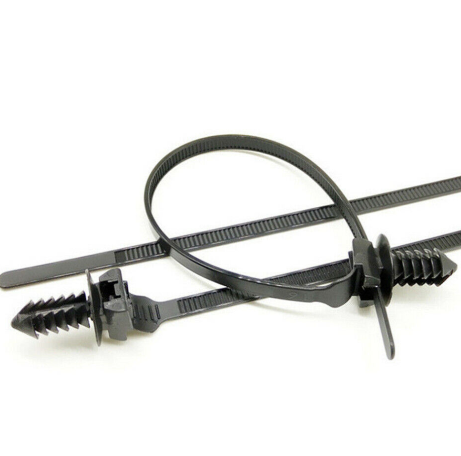 100PC/SET Nylon Self-locking Releasable Car Wrap Mount Cable Tie ...