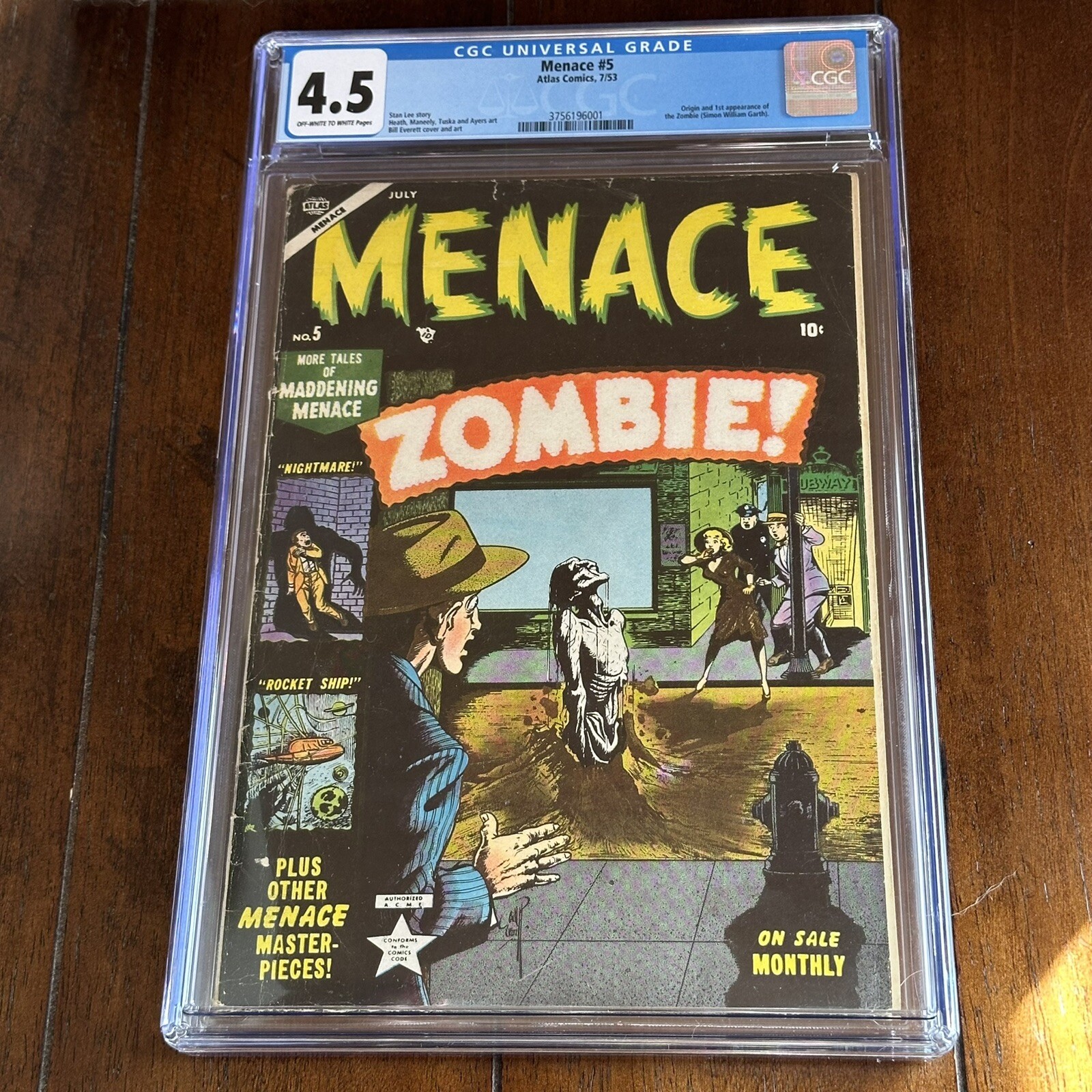 Menace #5 (1953) - PCH Pre-Code Horror! Bill Everett Cover! 1st Zombie ...