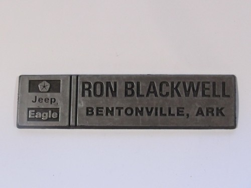 Vintage Ron Blackwell Chrysler Bentonville Arkansas Plastic Dealer ...