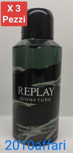Replay Signature Perfumed Deodorant 150 ml Spray - 3 Pezzi | eBay