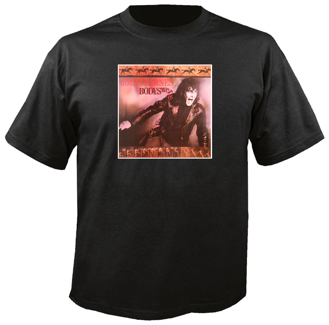 Tee Shirt New Adult Unisex JIMMY BARNES BODY SWERVE album cover on t ...