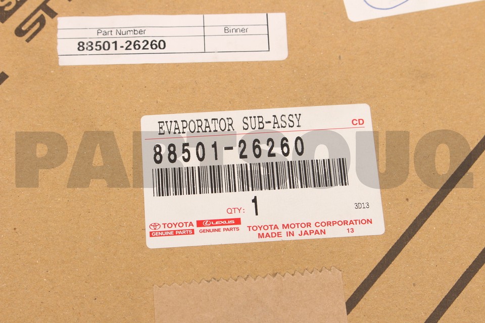 8850126260 Genuine Toyota EVAPORATOR SUB-ASSY (REAR) 88501-26260 | eBay