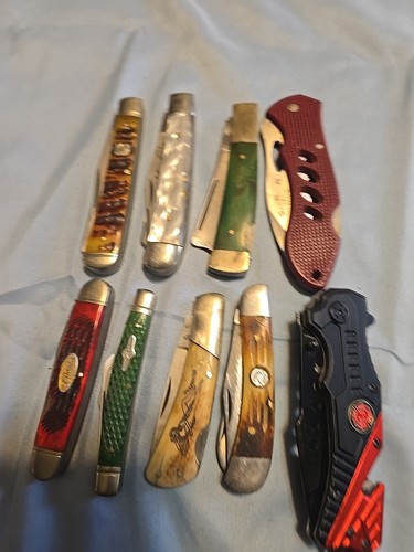 Vintage Lot Of 9 Pocket Knives Frost Rough Rider Ram Horn Trapper ...