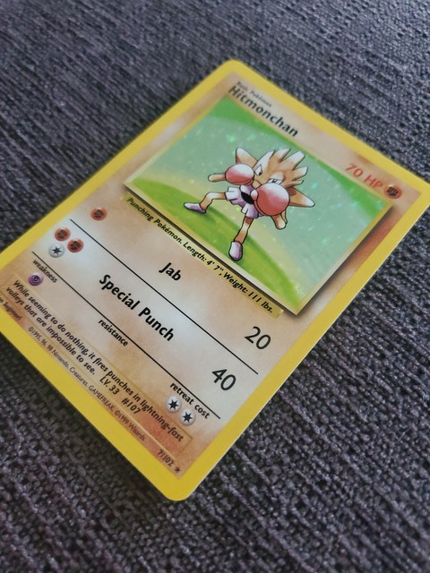 Pokémon TCG Hitmonchan Base Set 7/102 Holo 1st Edition Holo Rare for ...