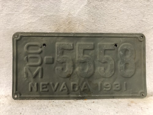 Vintage 1931 Nevada Commercial License Plate ~ Primed | eBay