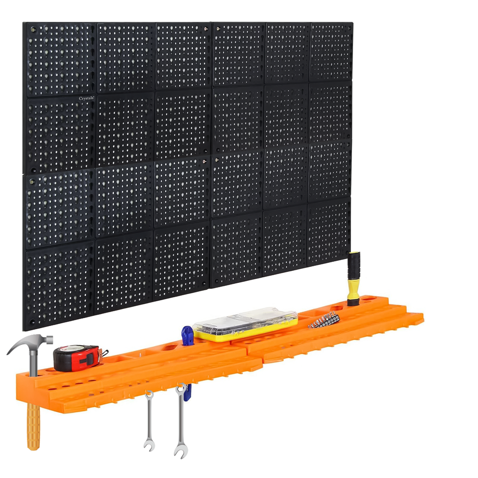 78 Piece Pegboard Shelf Tool Organiser Garage Wall Mount Tool Rack 3 ...