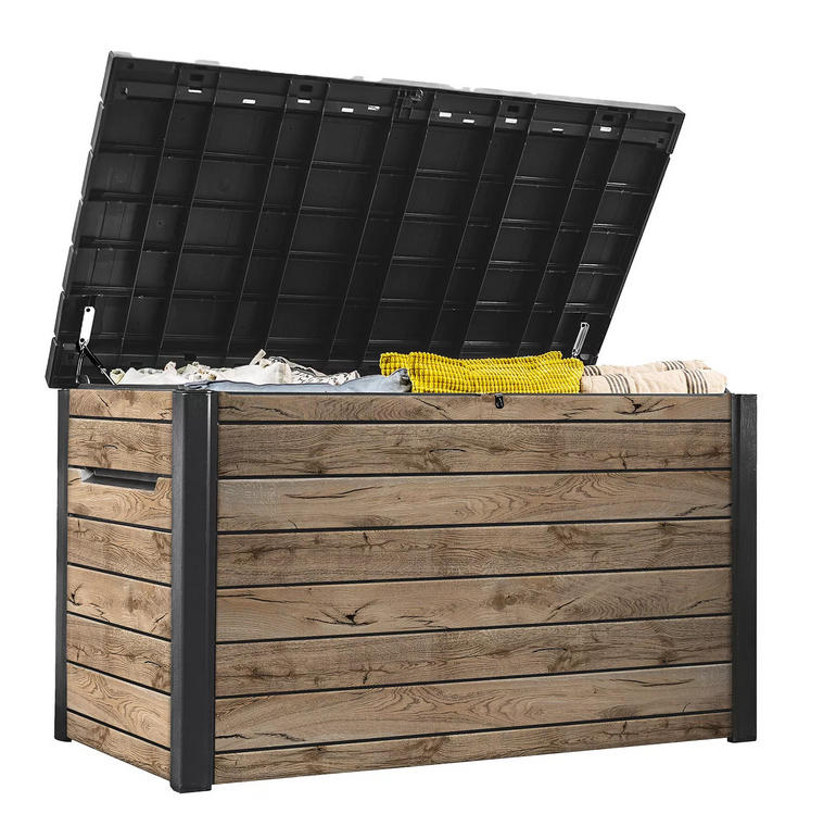 Keter Resin Deck Box Signature Collection Indoor/Outdoor Storage, 230 ...