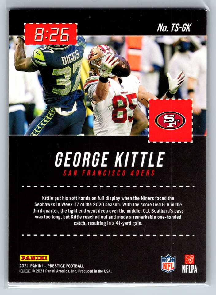 George Kittle 2021 Panini Prestige Time Stamped #TS-GK San Francisco ...