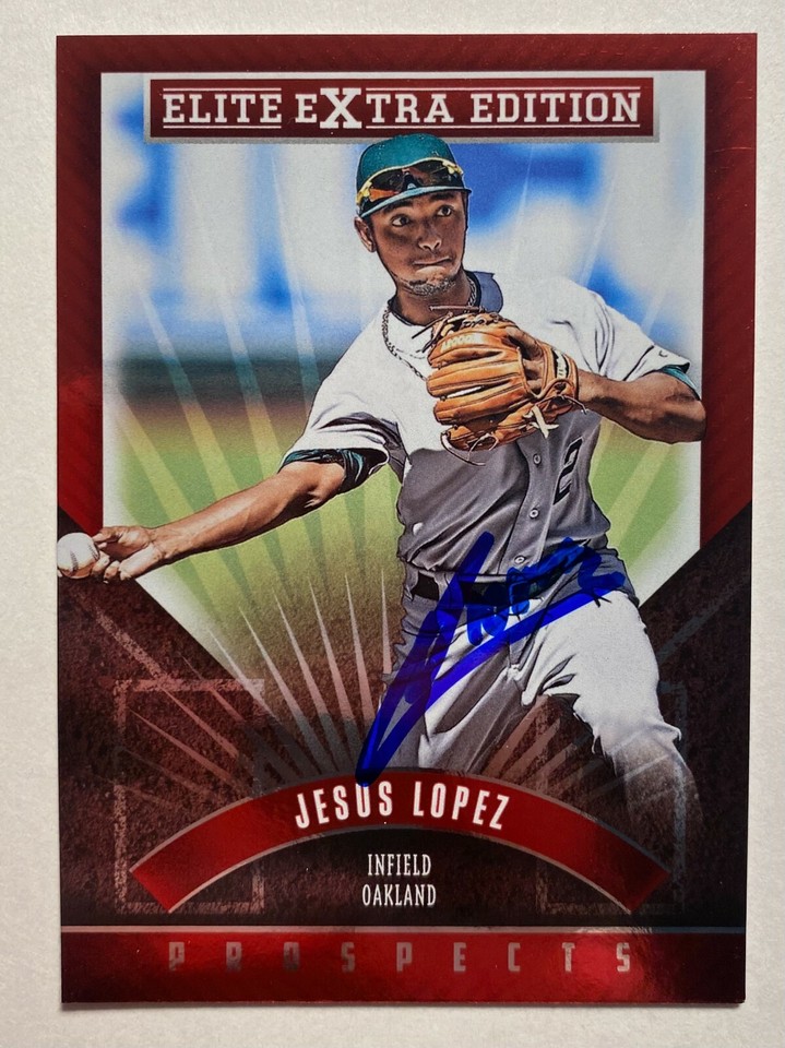Jesus Lopez Signed Panini #150 2015 Card Oakland Athletics Auto MLB RAD ...