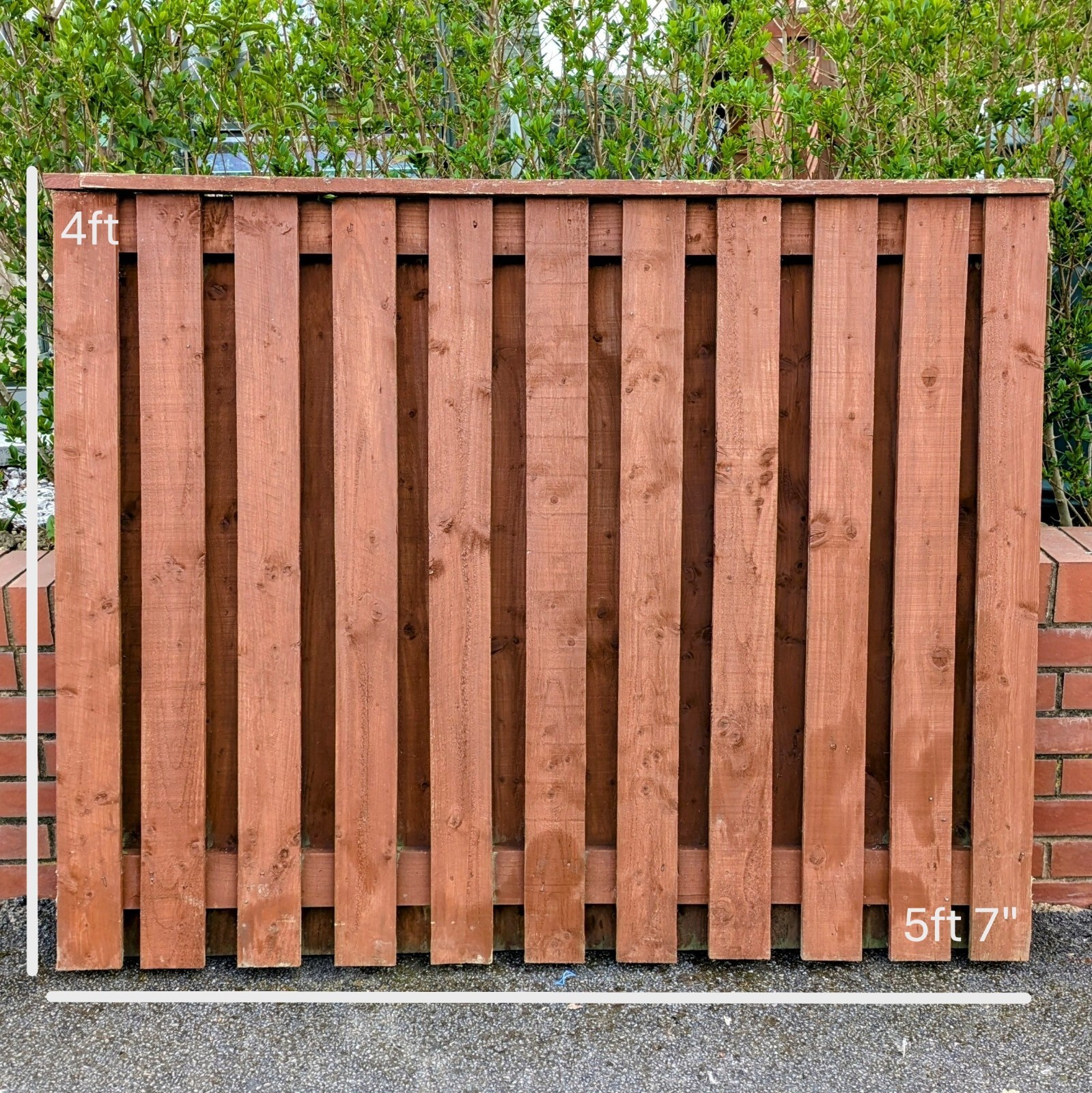 x3 GARDEN WOODEN DOUBLE-SIDED FENCE PANELS W/ POSTS, SPARE PLANKS H 4ft ...