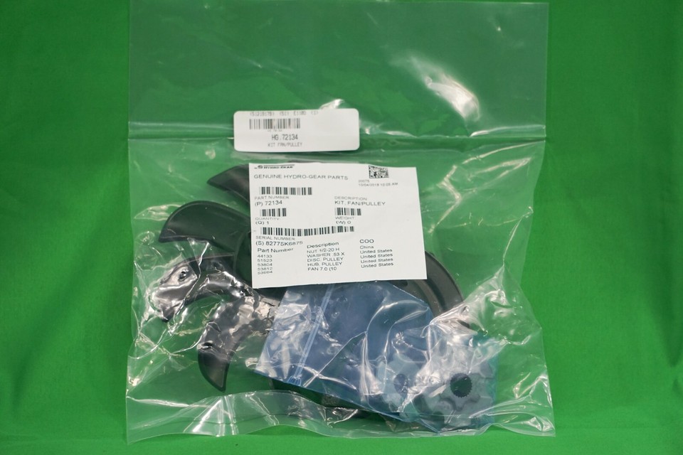 Hydro Gear 72134 Genuine OEM Fan Pulley Kit Hydro Transmission Hustler ...