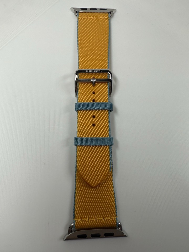 Apple Watch HERMÈS 45mm Jayne d’/ Bleu Jean Textiles Band GENUINE | eBay