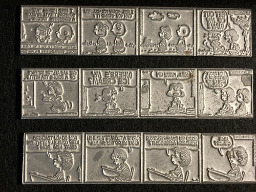 Peanuts Charlie Brown 3 Original Metal Printing Plates Charles Schulz ...