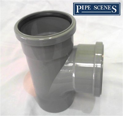 uPVC Soil Pipe 110mm Tee Branch - Grey Double Socket | eBay