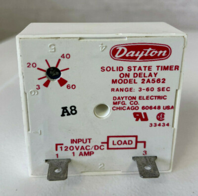 Dayton 2A562 Encapsulated Timer Relay, 1A, Solid State | eBay