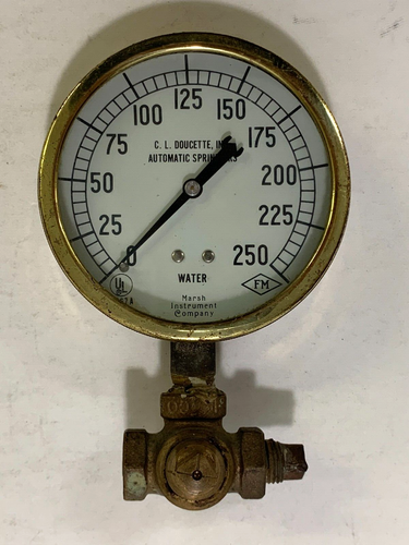 Vintage C.L. DOUCETTE Automatic Sprinkles Water Pressure Gauge, MARSH ...