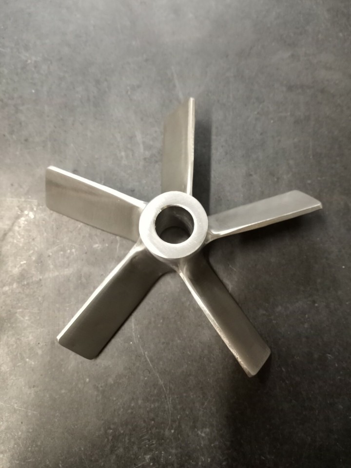 mixing propeller 5 in. stainless steel New. 1/2" - 3/4" Bore.5 blade ...