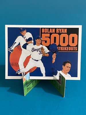 1990 Upper Deck Baseball Nolan Ryan Texas Rangers 5000 Strikeouts Card ...