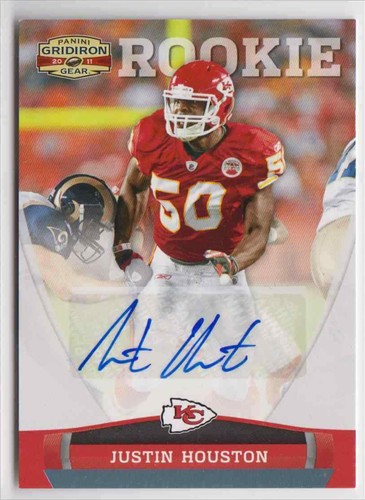 2011 Panini Gridiron Gear Platinum Signatures Justin Houston Rookie ...