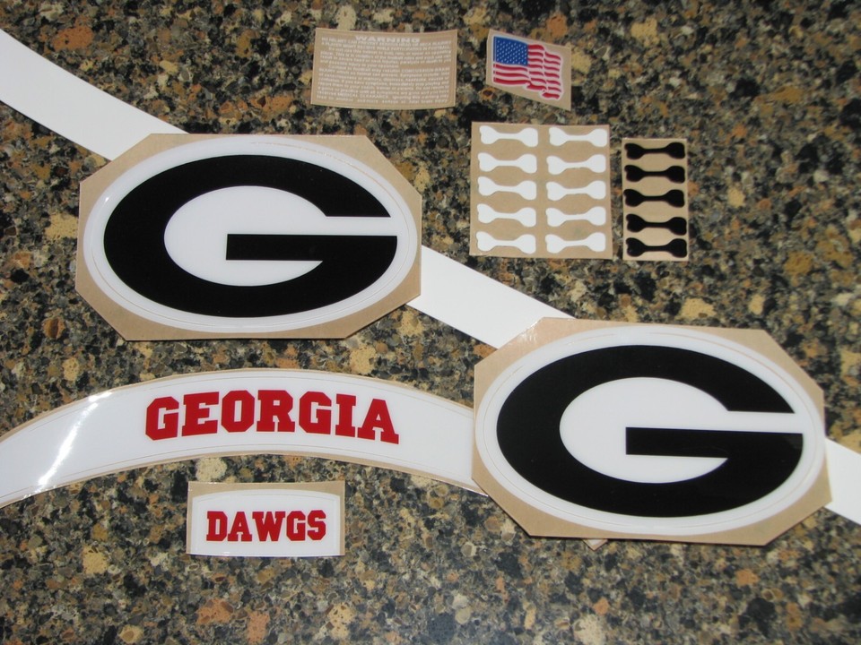 GEORGIA BULLDOGS Football Helmet Decals One (1) Set Full Size 3M 20MIL ...