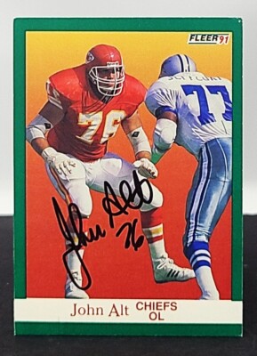 JOHN ALT Signed Autographed 1991 Fleer Football Card #88 Kansas City ...
