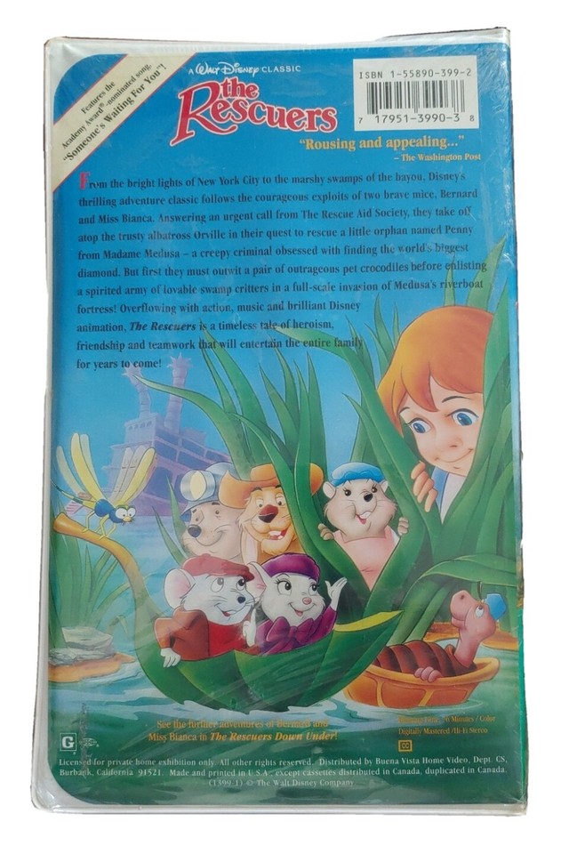 The Rescuers (VHS, 1992) Rare Black Diamond Version - Factory Sealed ...