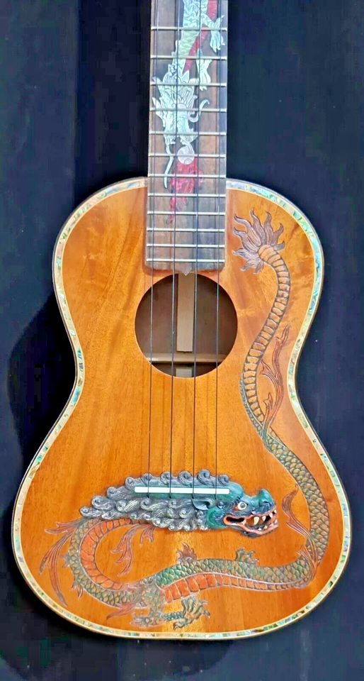 Blueberry Handmade Tenor Ukulele Dragon Motif Pre-Order 90 Days | eBay