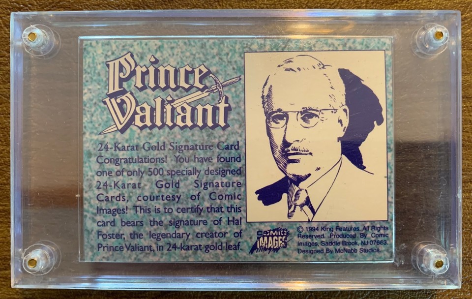 Prince Valiant 1994 Chase Card - HAL FOSTER 24 KARAT GOLD SIGNATURE ...