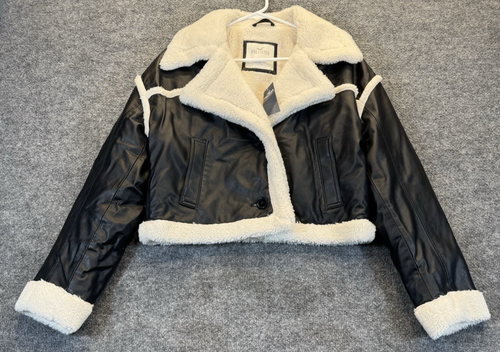 Hollister Women’s Small Faux Leather Sherpa Aviator Jacket NWT | eBay