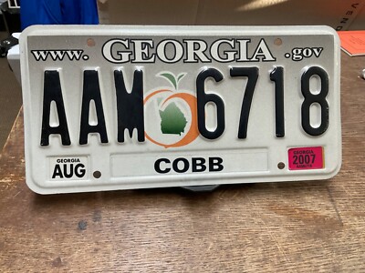 License Plate Georgia GA AAM 6718 2007 Vintage Rustic | eBay