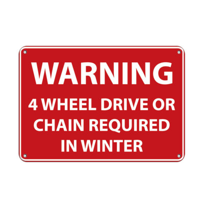 Horizontal Metal Sign Multiple Sizes Warning Wheel Drive Chains ...