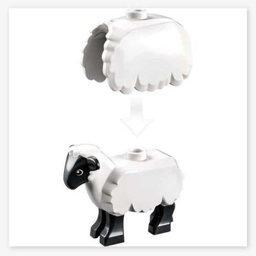 Lego City Mini Figures Lamb Sheep With Black Head,Legs And Eyes With ...