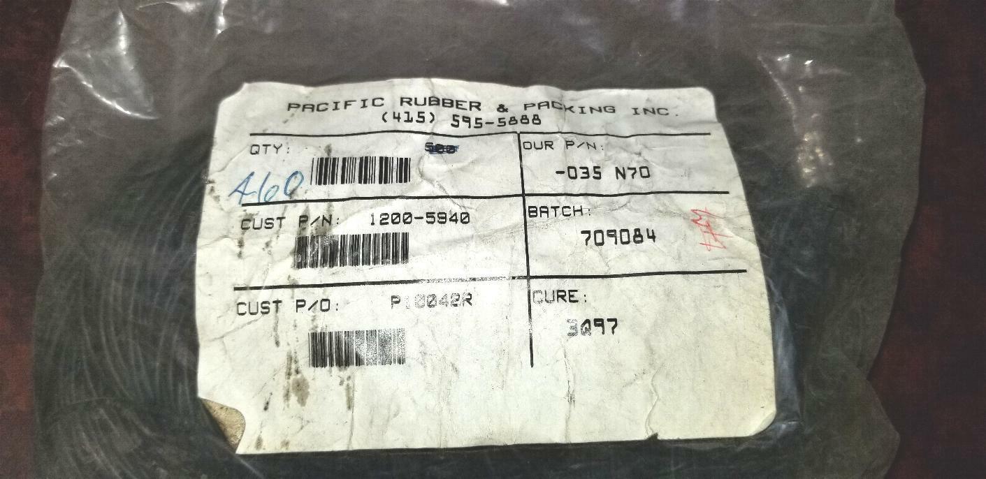 O-rings, AS568 -035 N70 Buna N, Durometer 70A - Lot of 460 pieces ...