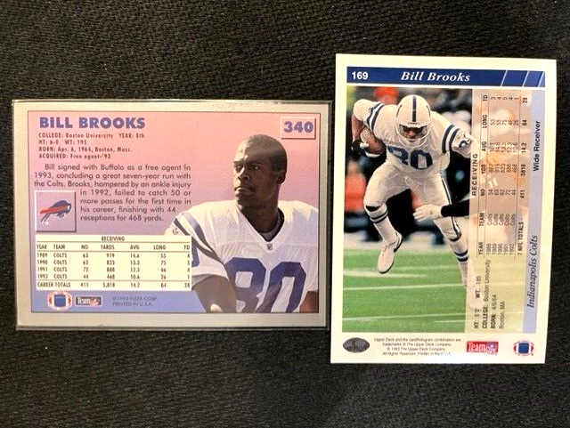 NFL - Bill Brooks 1993 Fleer & 1993 Upper Deck Football - Colts | eBay