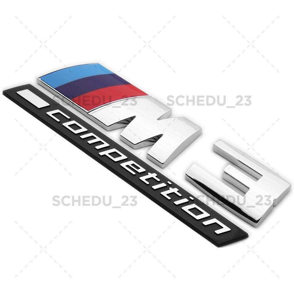 BMW F80 G80 M3 Competition Rear Trunk Silver Chrome Nameplate Emblem ...