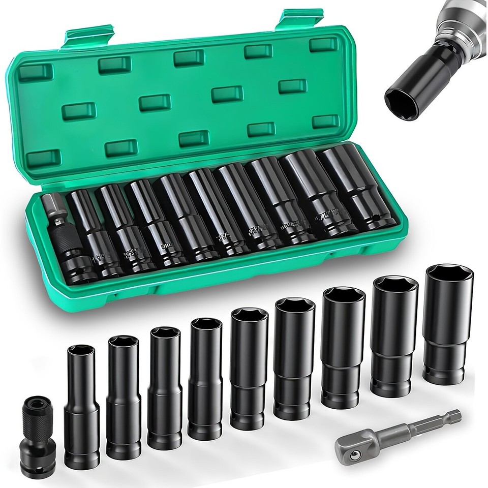 Deep Impact Socket 1/2" Drive Long Reach Thin Wall 10-Metric Sockets 10 ...