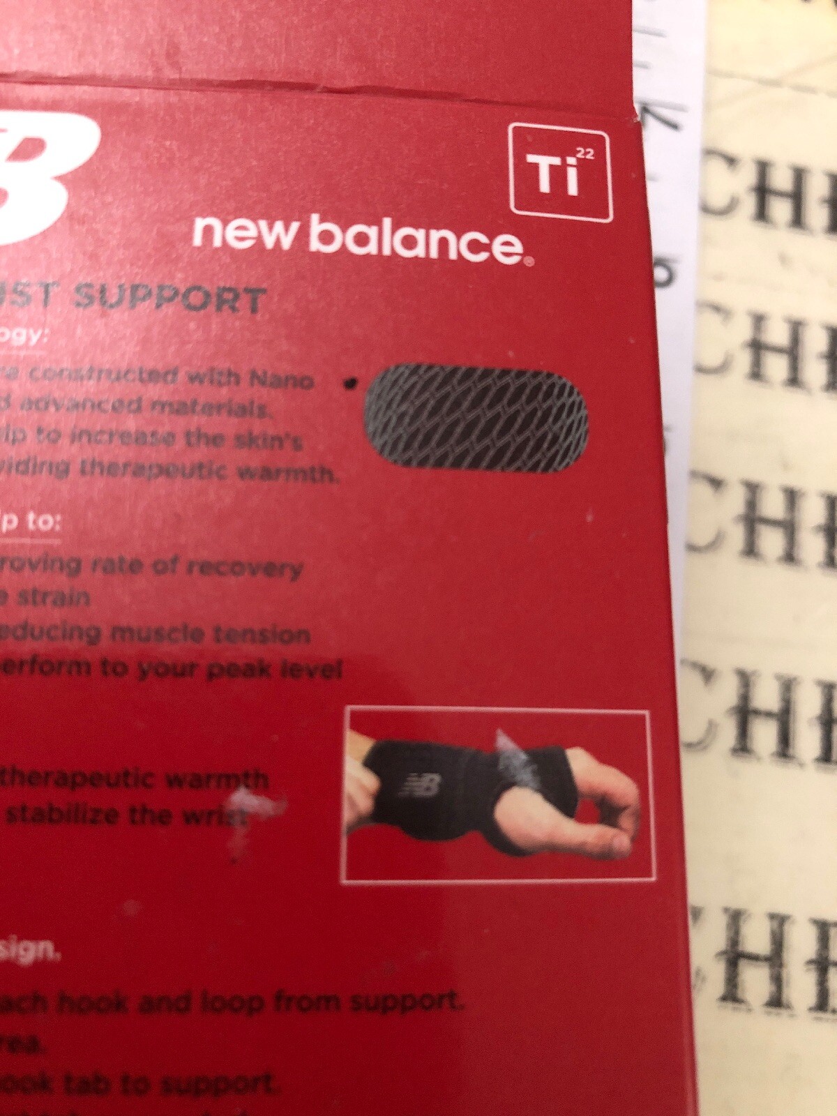NEW BALANCE Titanium WRIST SUPPORT XL/2XL BLACK Nano Tech Ti22 ...