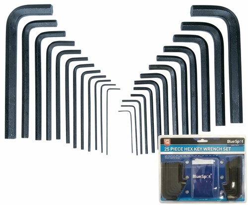 Metric & Imperial Hex Allen Key Set Kit Allan Alan Alen 25pc With Pouch ...