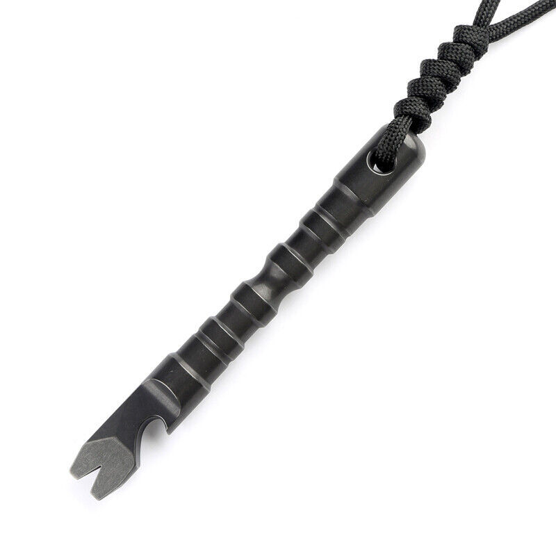 TC4 Titanium Alloy Pry Bar Crowbar Opener Tactical Survival EDC Multi ...