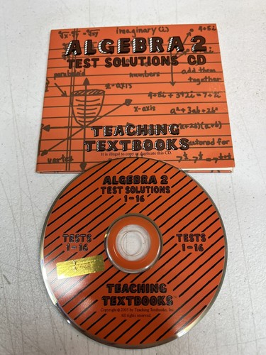 Teaching Textbooks Algebra 2 Test Solution CD Tests 1-16 | eBay