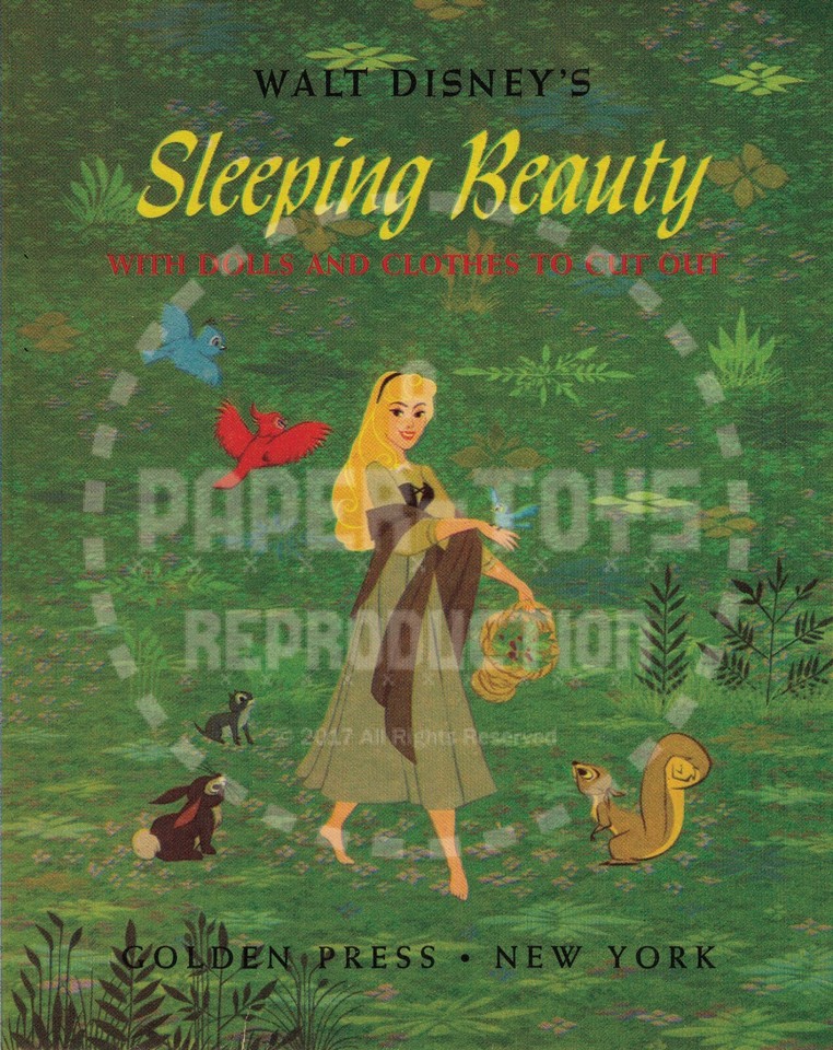 VINTAGE REPRINT - SLEEPING BEAUTY PAPER DOLL ACTIVITY BOOK - ALL PAGES ...