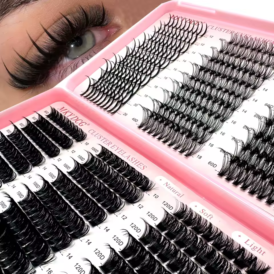 60D-100D Cluster Eyelash Extensions with Lash Spikes Lash Clusters ...