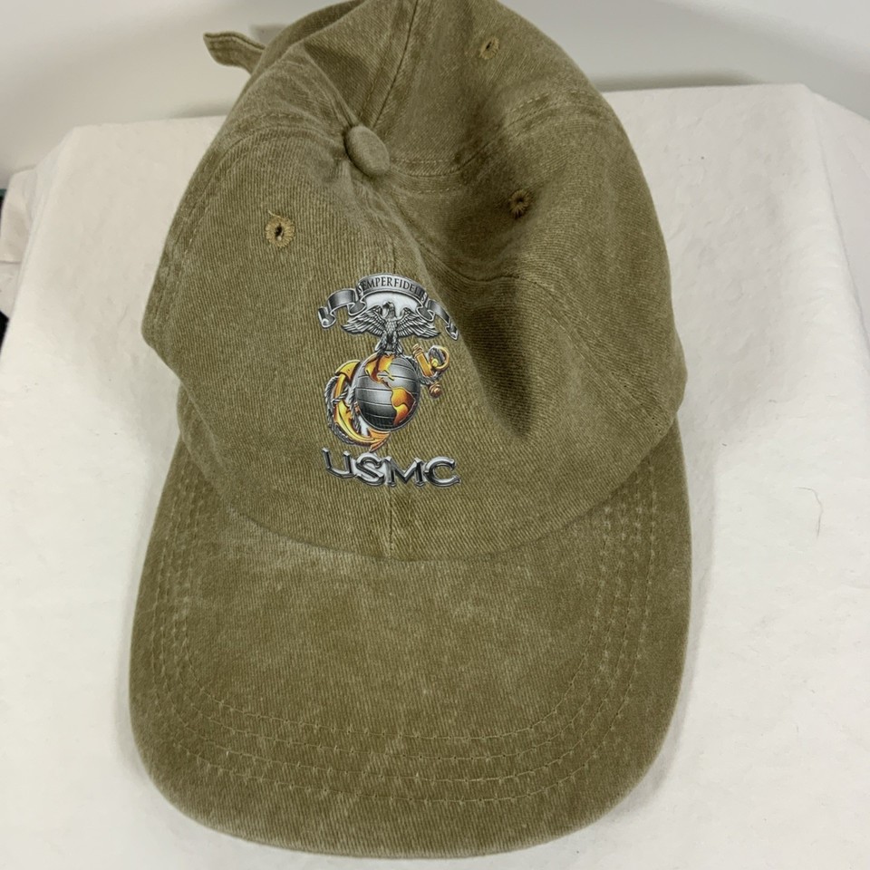 USMC Marine Corps Strapback USMC Brown Hat Cap | eBay