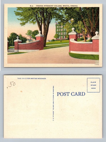 Bristol, VA-Virginia, Virginia Intermont College Entrance View Vintage ...